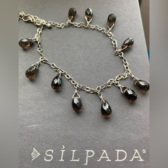 Silpada | Jewelry | Silpada Vintage Sterling Smokey Quartz Teardrops ...